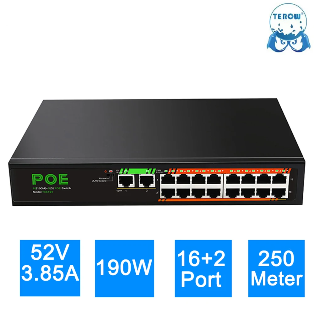 TEROW-18-Port-PoE-Switch-Gigabit-16-2-Ethernet-Smart-Internet-100-1000M ...