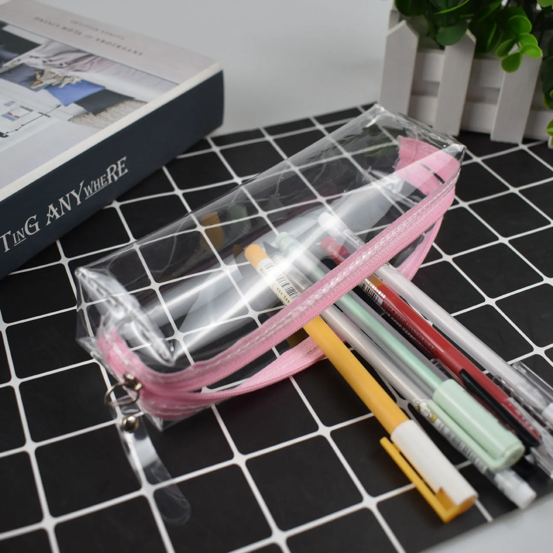 Transparent-Stationery-Pencil-Bag-Student-Examination-PVC-Pen-Case ...