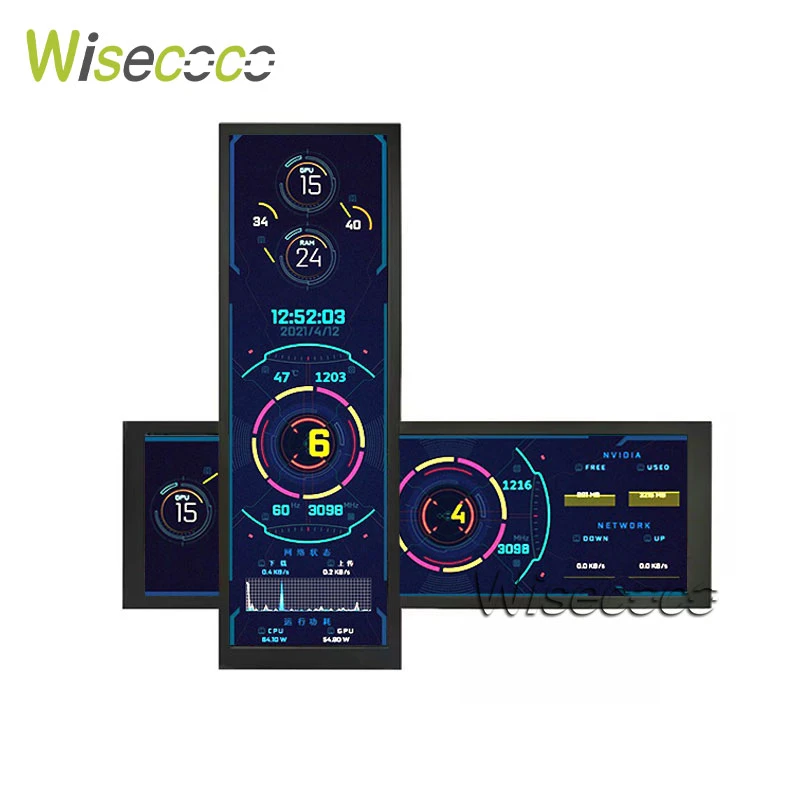 Wisecoco 12.6 Capacitive Portable Monitor 1920x515 Touchscreen Metal ...