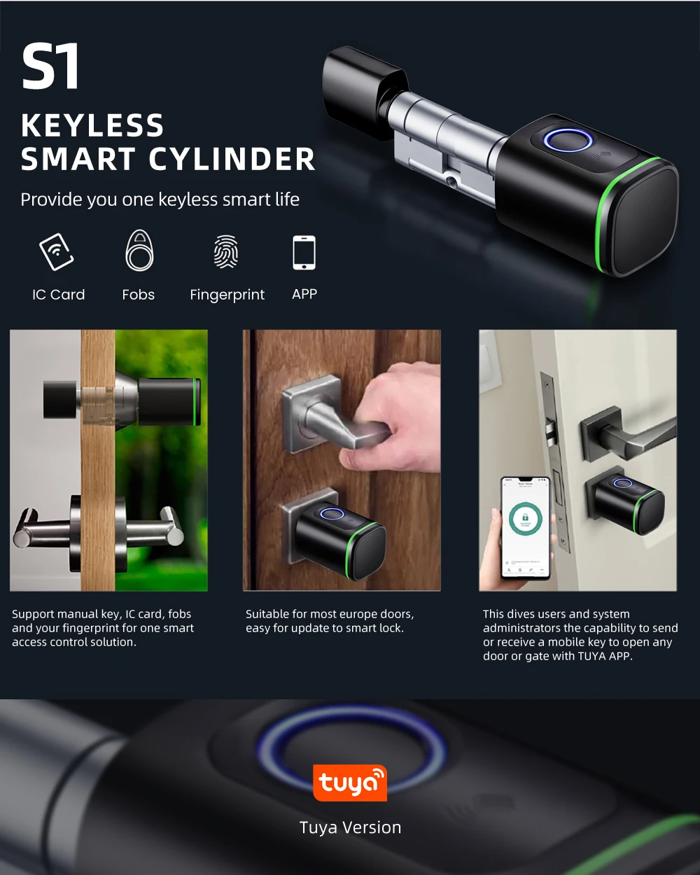 AVATTO Tuya BLE Smart Electronic Door Lock with DIY Cylinder Core ...