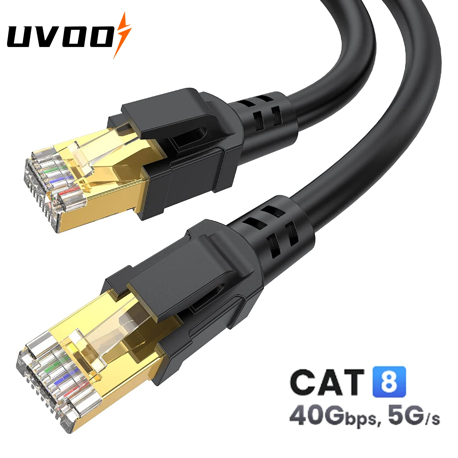 Cabo Ethernet UVOOI Cat8 STTP 40Gbps 2000MHz Cat 8 RJ 45 Rede Lan Patch ...