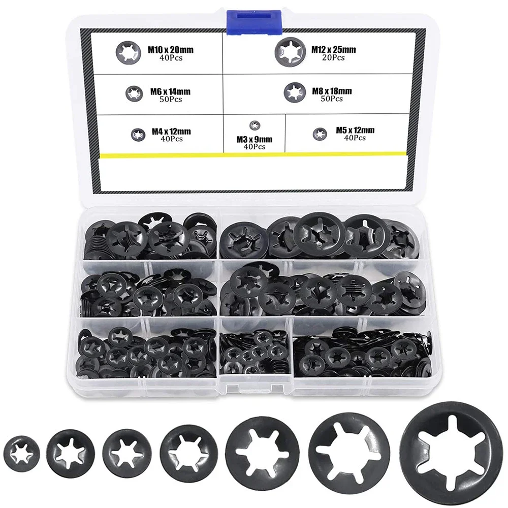 280pcs-bearing-clamp-washer-retaining-ring-flower-push-lock-fastener ...