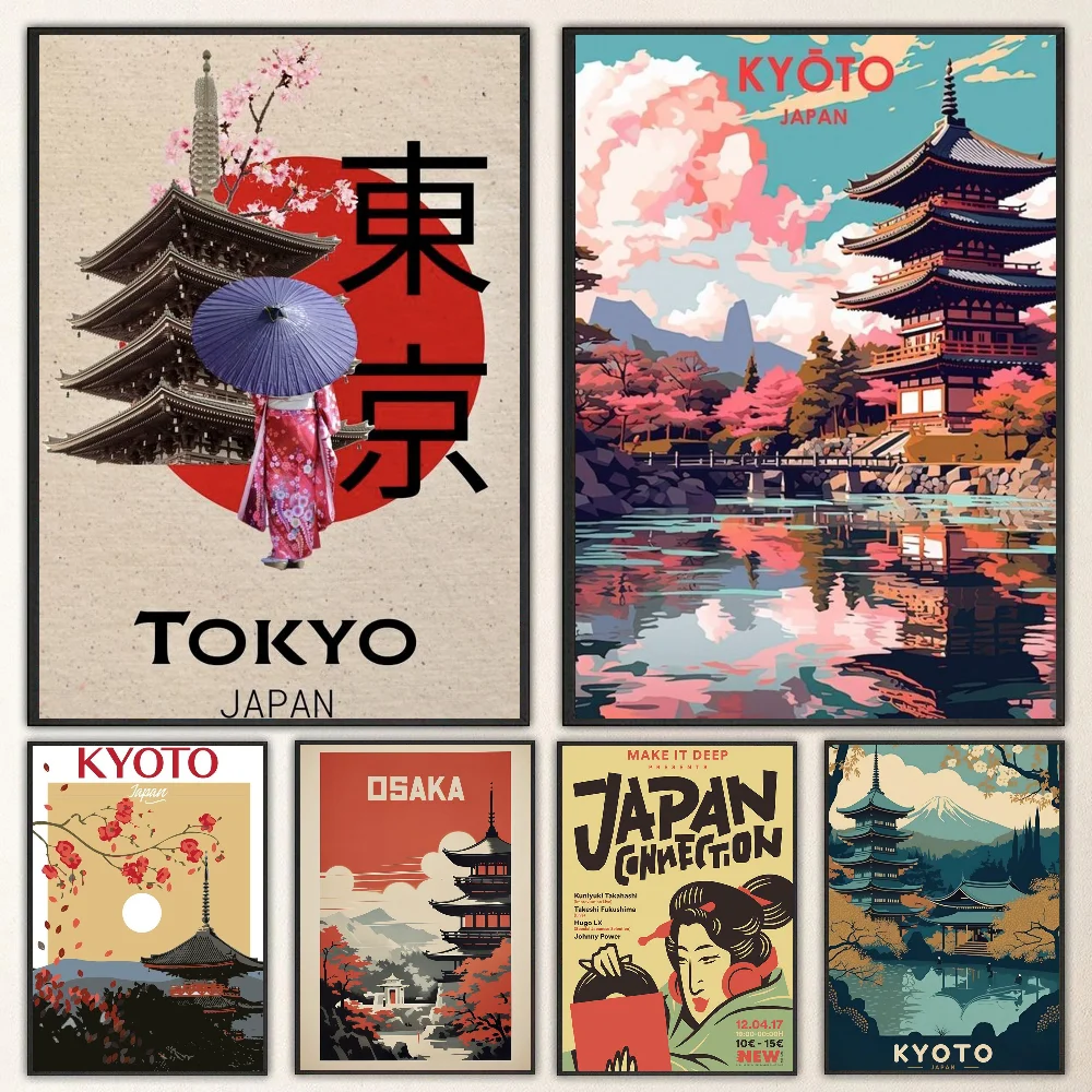 1pc Vintage Japanese Tokyo Poster Self-adhesive Art Waterproof Paper ...