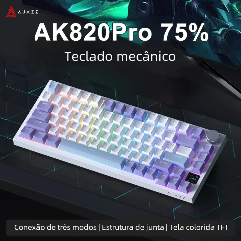 AJAZZ-Teclado-Mec-nico-Gaming-Com-Fio-Modo-nico-Sem-Fio-Bluetooth ...