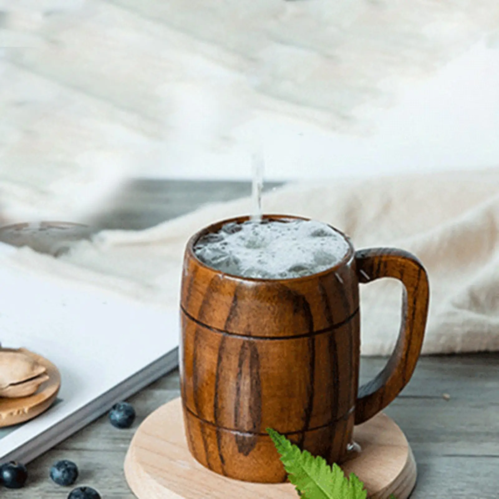 400ml Wood Cup ,Wood Coffee Mug, Coffee Cup with Handle, Camping Cup ...