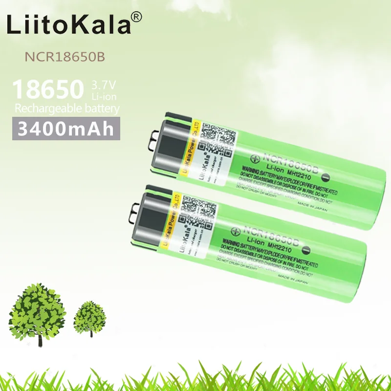 LiitoKala 18650 3400mAh 배터리, 3.7V 리튬 이온 충전식 배터리, 18650 3400 배터리|충전가능 ...