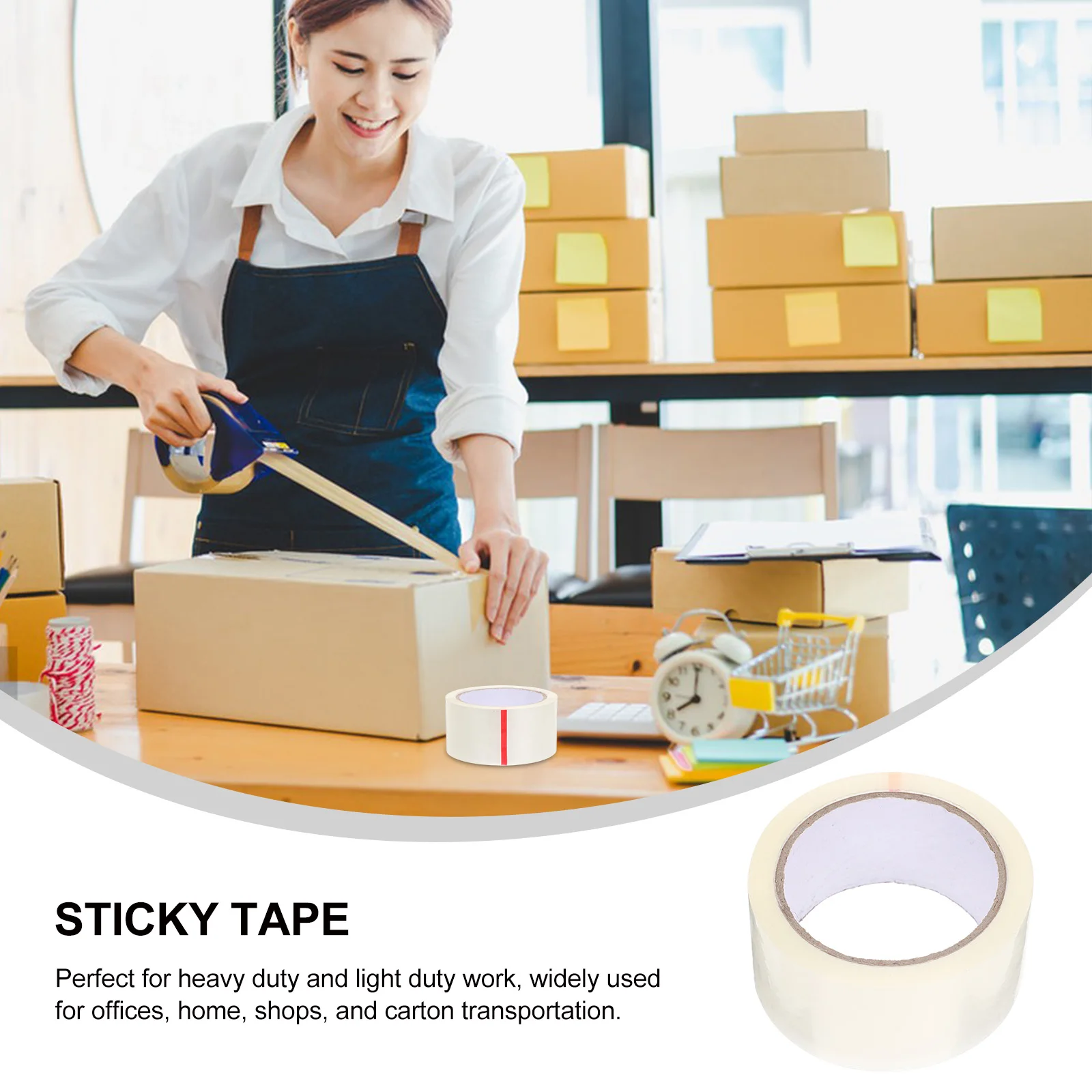 1 Roll 50M Clear Packing Tape Heavy Duty Sealing Adhesive For Boxes ...