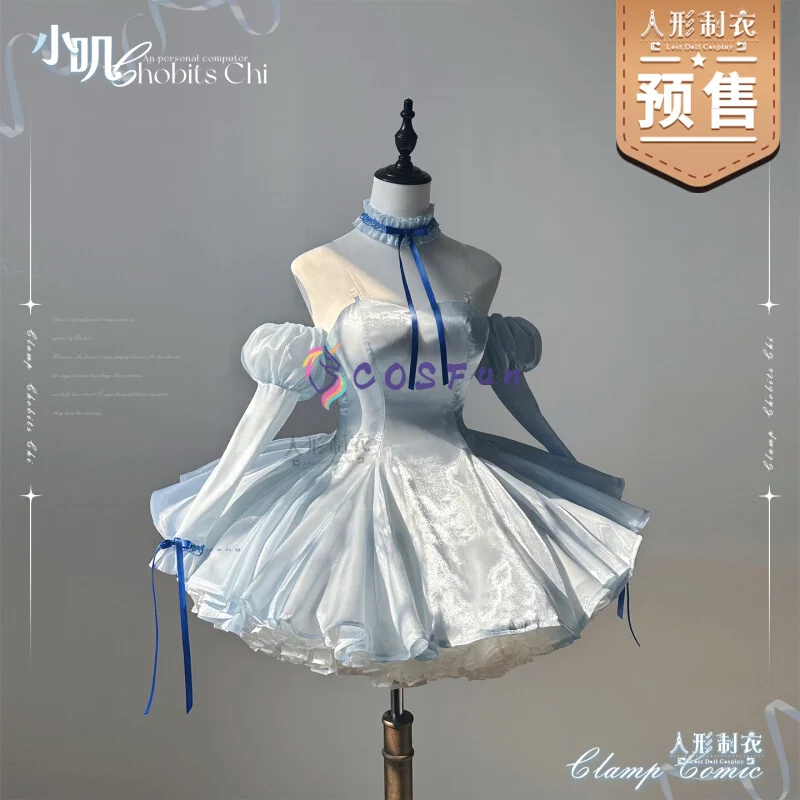 Anime Chobits Chii Cosplay Costume Blue Ribbon Dress Role Play Women ...