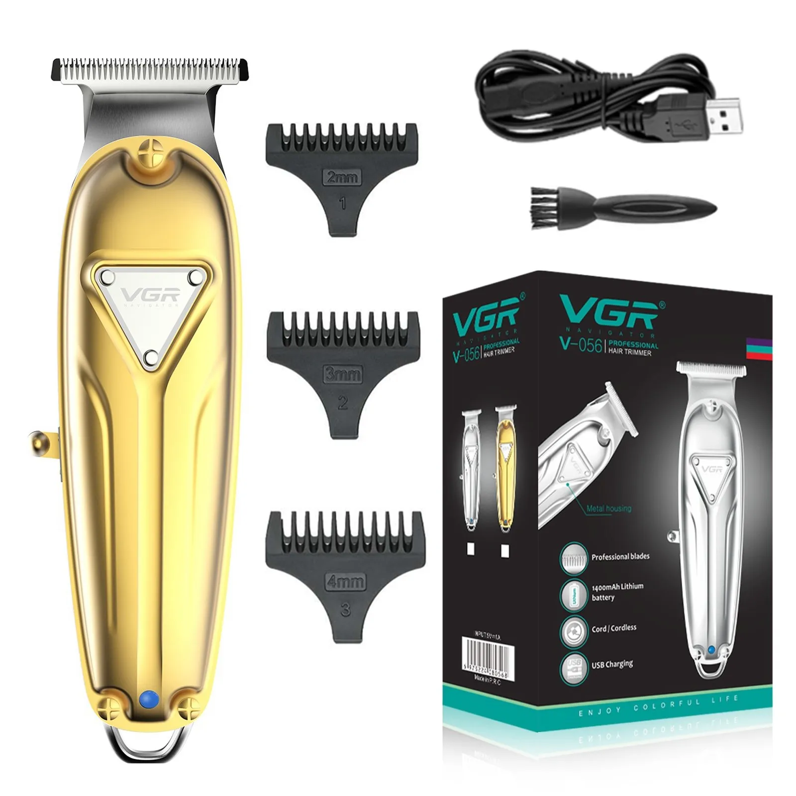 Metal Cordless Hair Trimmer Professional Beard Clipper Men Grooming Electric - Hair Trimmers ...