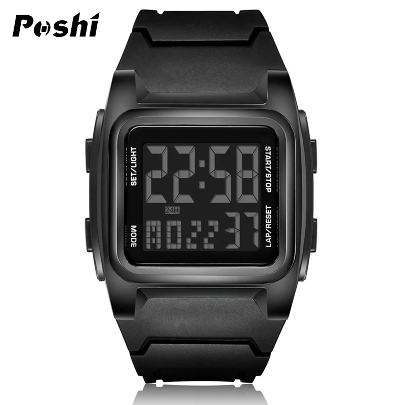 POSHI Original Sport Watch Mens Watches Luxury Stopwatch Luminous Alarm ...