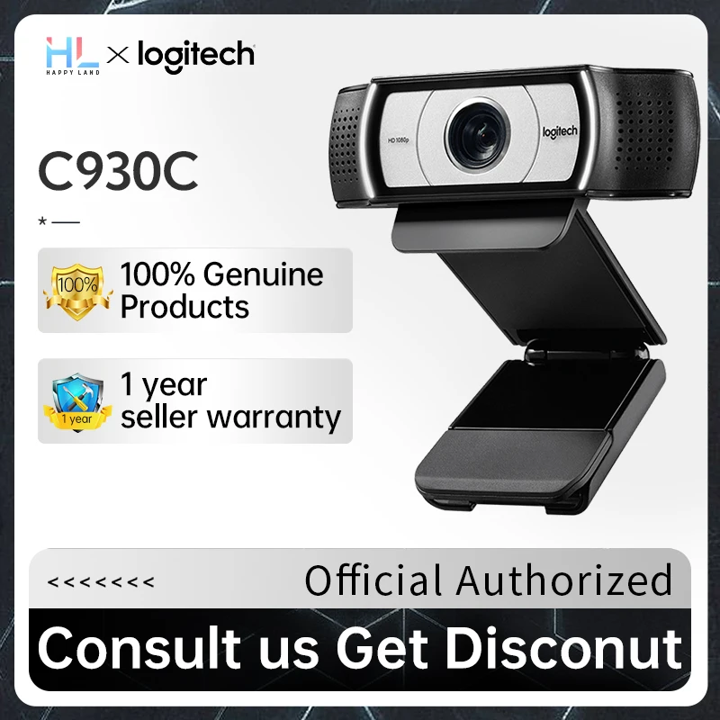 Logitech c930e/c930c pacotes simples webcam com tripé 1080p 30fps ...