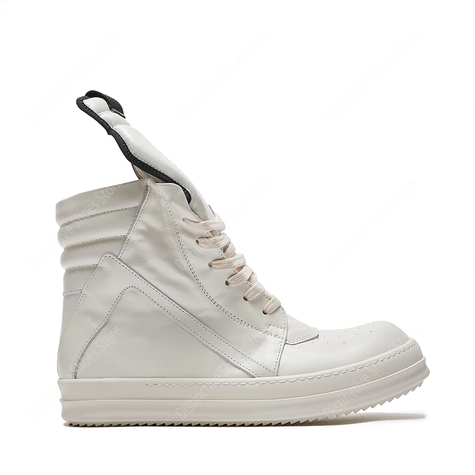 Brand Designer Men Ankle Boot Casual Women Sneakers White Leather Lace ...