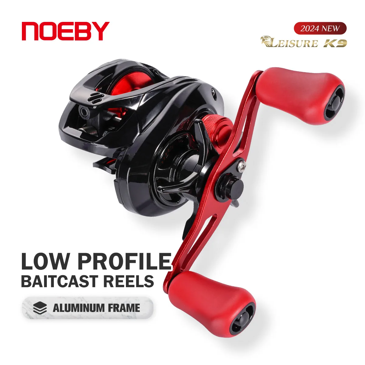 Noeby Leisure K9 Baitcasting Reel, Low Profile, Aluminum Frame, 7.1:1 Gear Ratio, 7kg Drag, Bass ...
