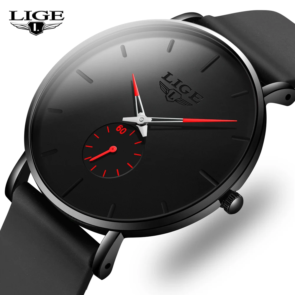 LIGE-Fashion-Simple-Men-Watch-Silicone-Strap-30M-Waterproof-Quartz-Wrist-Watch-for-Men-Ultrathin ...