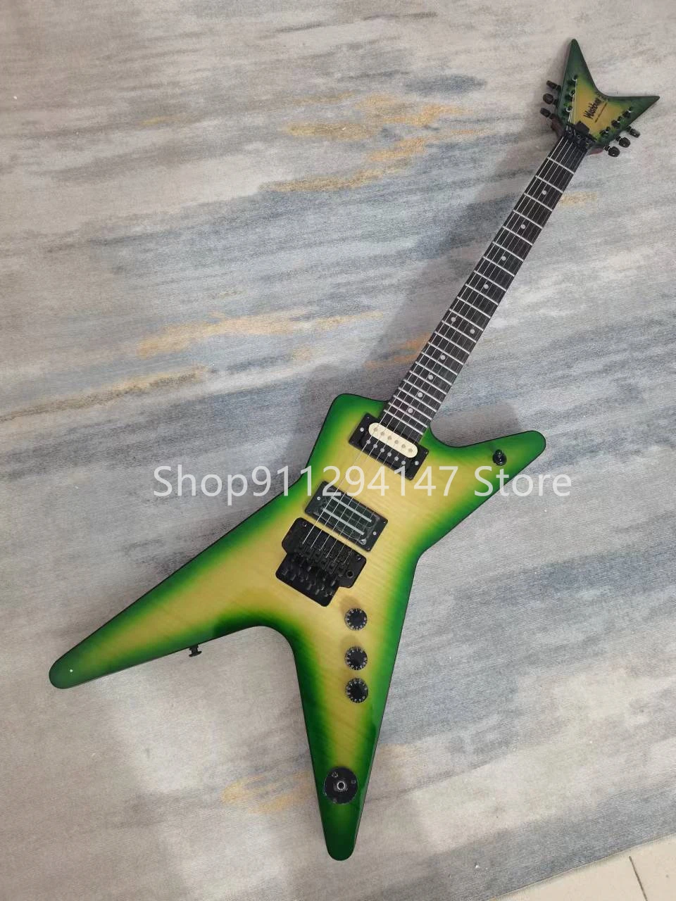 Green Dimebag Slime Electric Guitar Flame MapleTop Rosewood Fretboard ...
