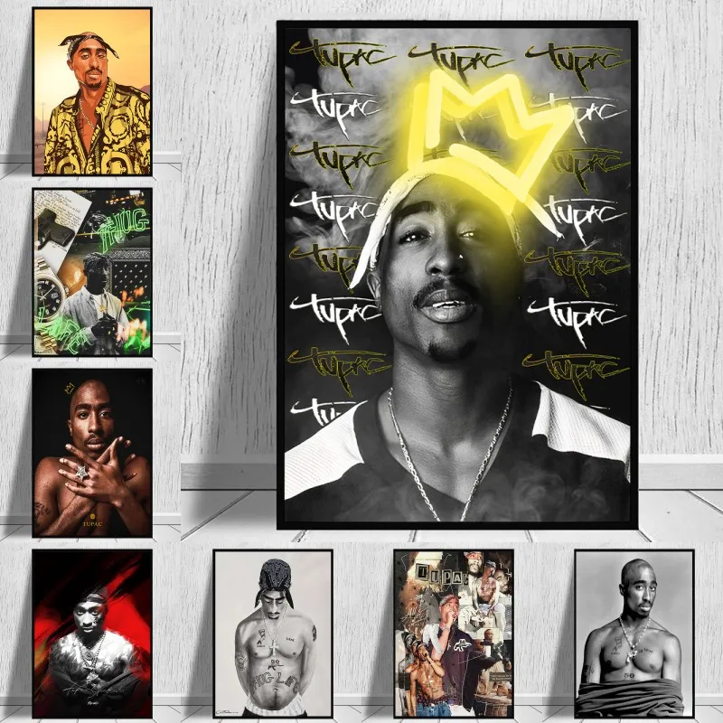 Legend Rapper Tupac Shakur 2Pac Portrait Poster Thug Life Canvas ...