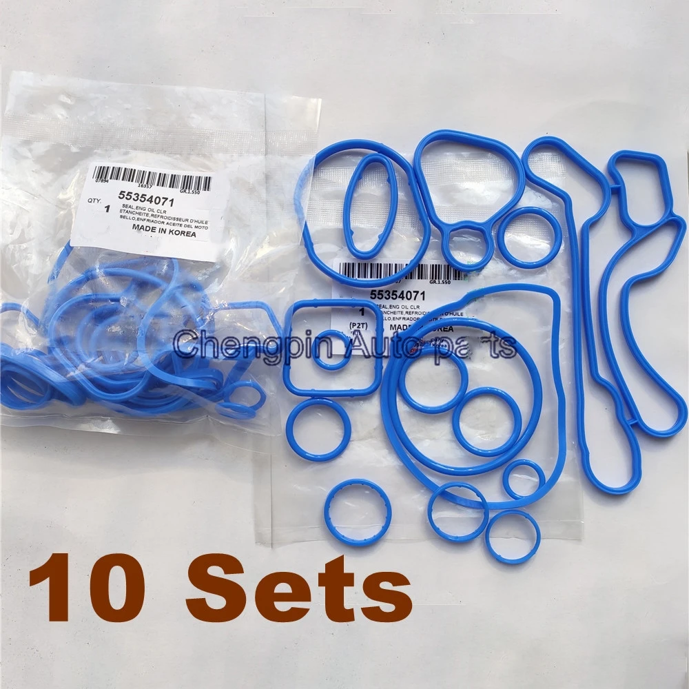 10 Sets Cooling System Oil Cooler Gasket Seals Blue OEM# 55354071 ...