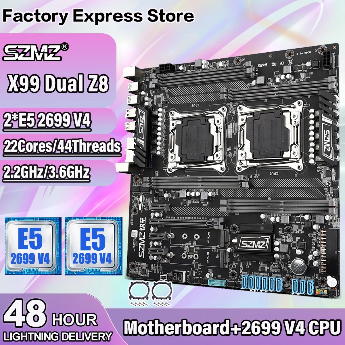 SZMZ-X99-Conjunto-de-CPU-Dual-Z8-Suporta-4-Canais-2133-MHz-2400MHz-RAM ...