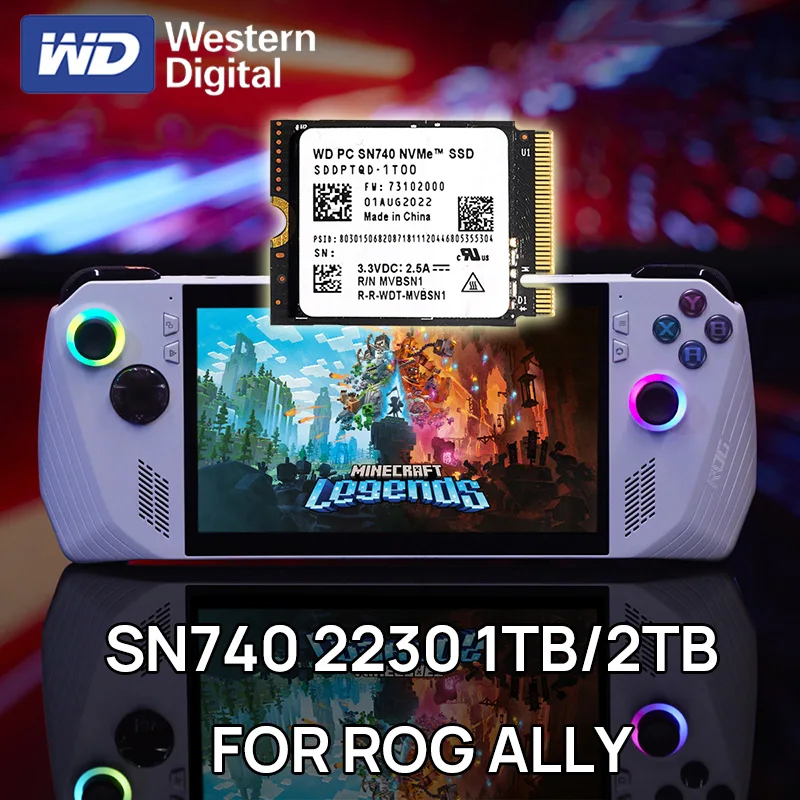Western Digital SN740 WD SSD 1TB 2TB NVMe PCIe 4.0X4 Read 5150MB/s 2230 M.2 for Rog Ally Steam ...