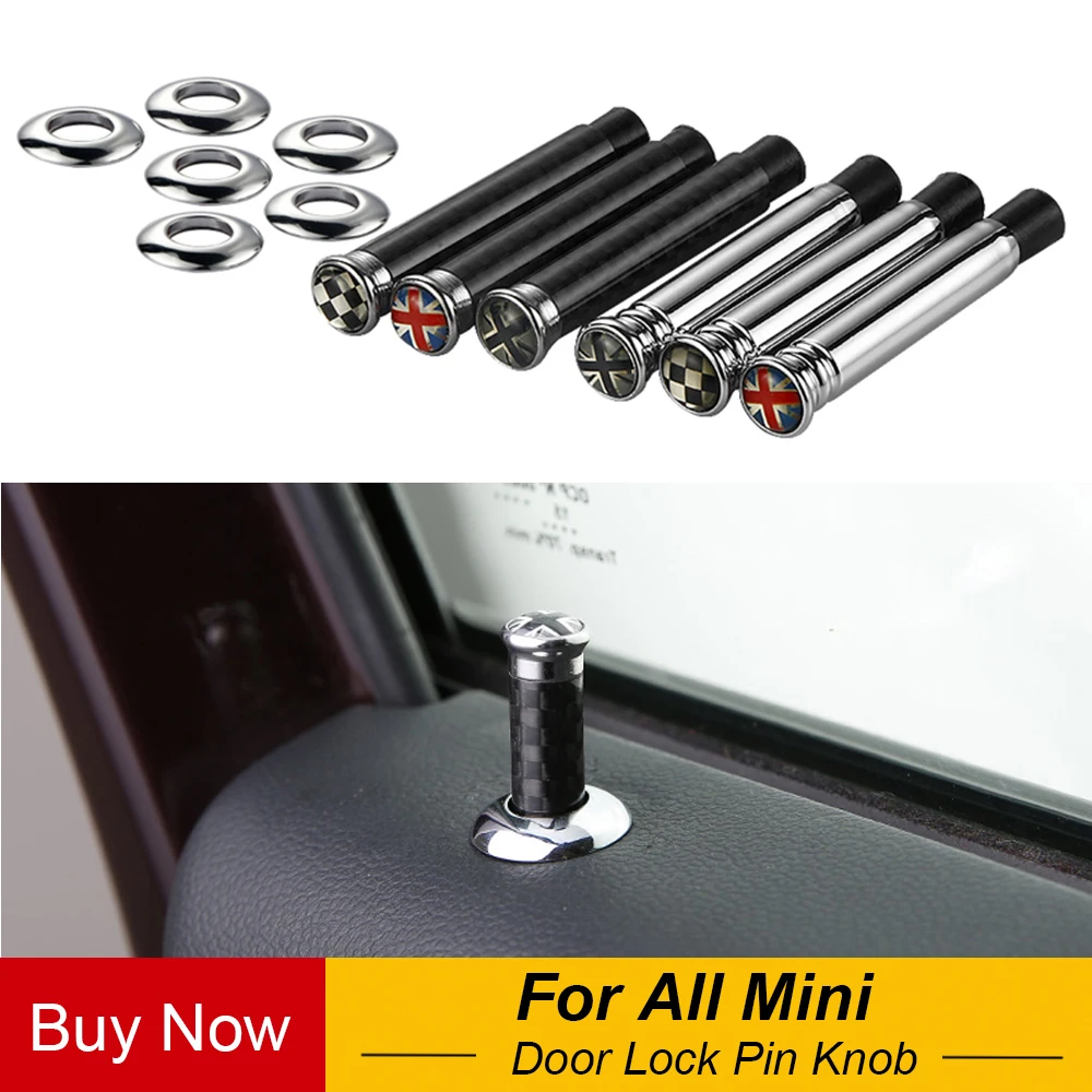 Carbon-Fiber-Door-Lock-Pin-Knob-for-Mini-Cooper-S-One-JCW-Clubman ...