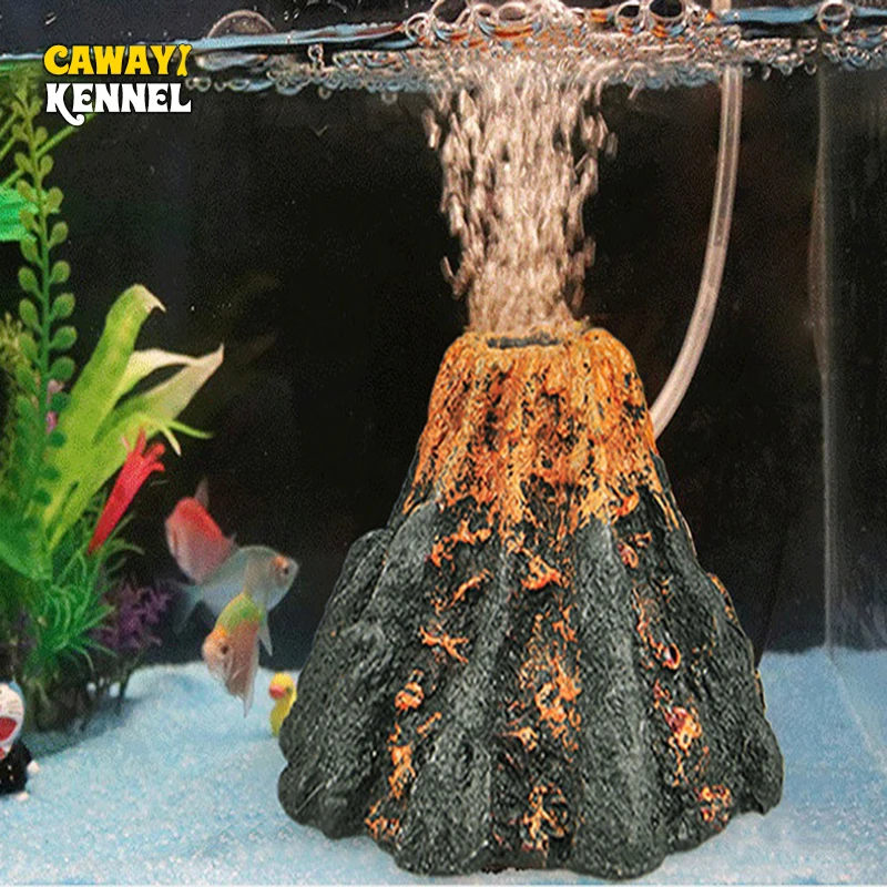 Creative-Fish-Tank-Decoration-Landscaping-Resin-Volcano-Rockery ...
