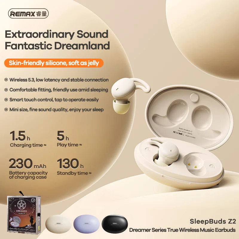 Remax-auriculares-inal-mbricos-SleepBuds-Z2-cascos-TWS-con-Bluetooth ...