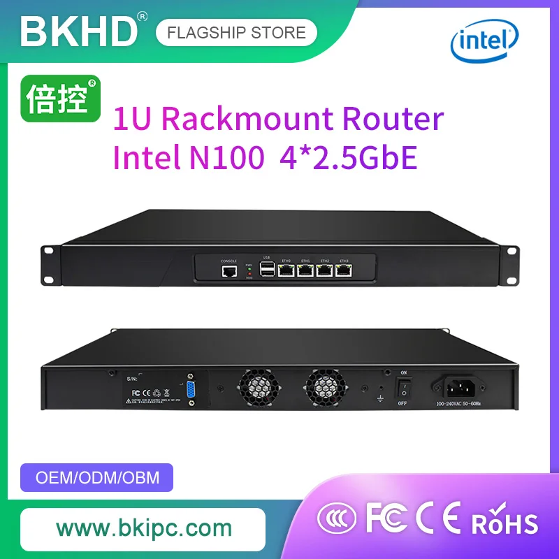 BKHD-Cheap-Customized-Intel-N100-1U-Rack-Mounted-Firewall-4-RJ45-Mini ...