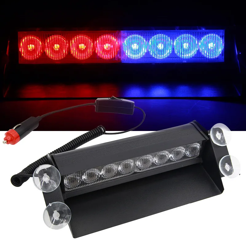 8LED-Multi-Mode-Strobe-Signal-Emergency-Windshield-Warning-Beacon ...