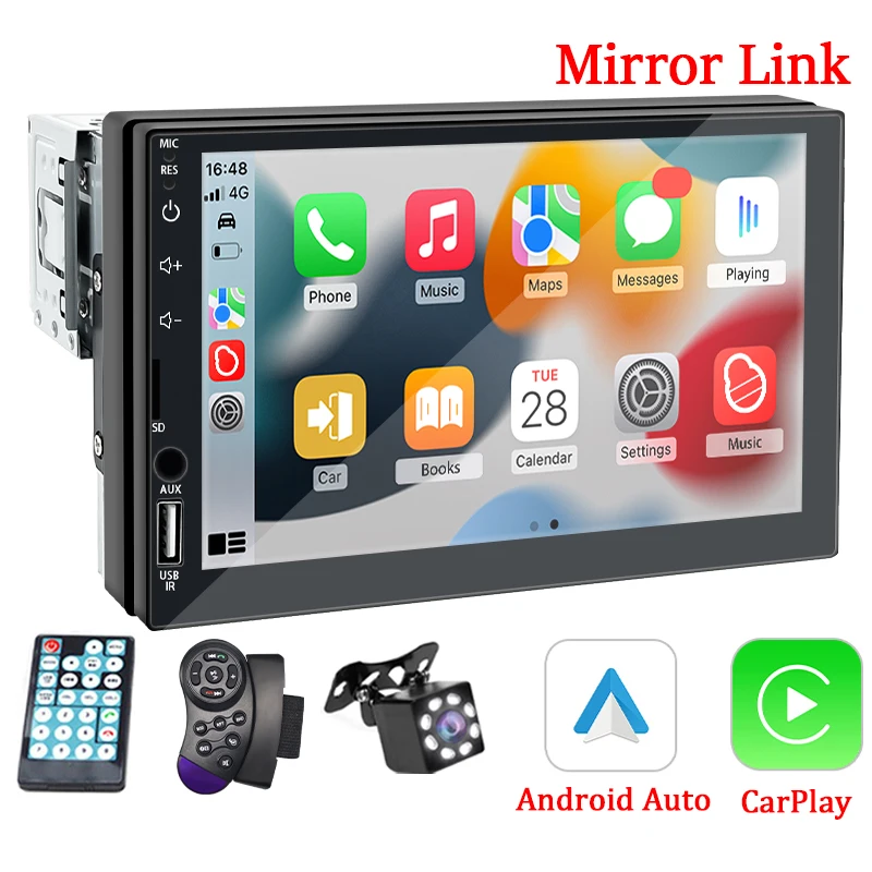 Radio-de-coche-1-Din-Carplay-Android-Auto-reproductor-Multimedia-HD-7 ...