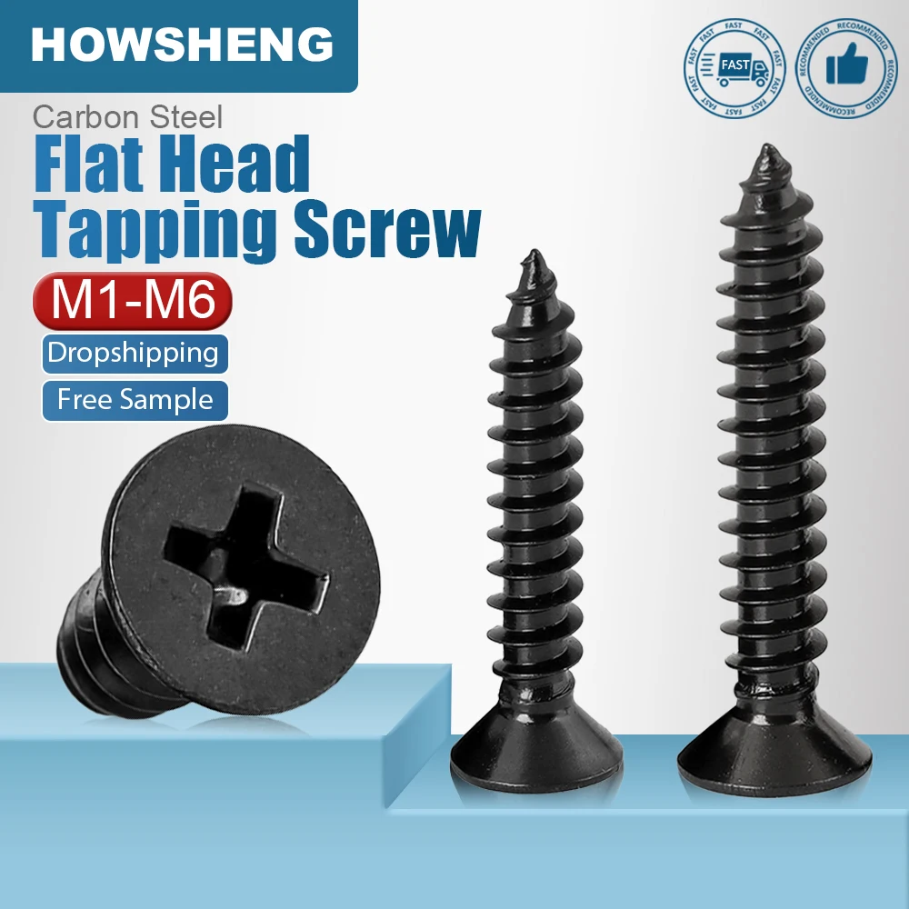 HOWSHENG-20-200pcs-Cross-Flat-Head-Self-tapping-Screw-M1-M2-M2-3-M2-6 ...