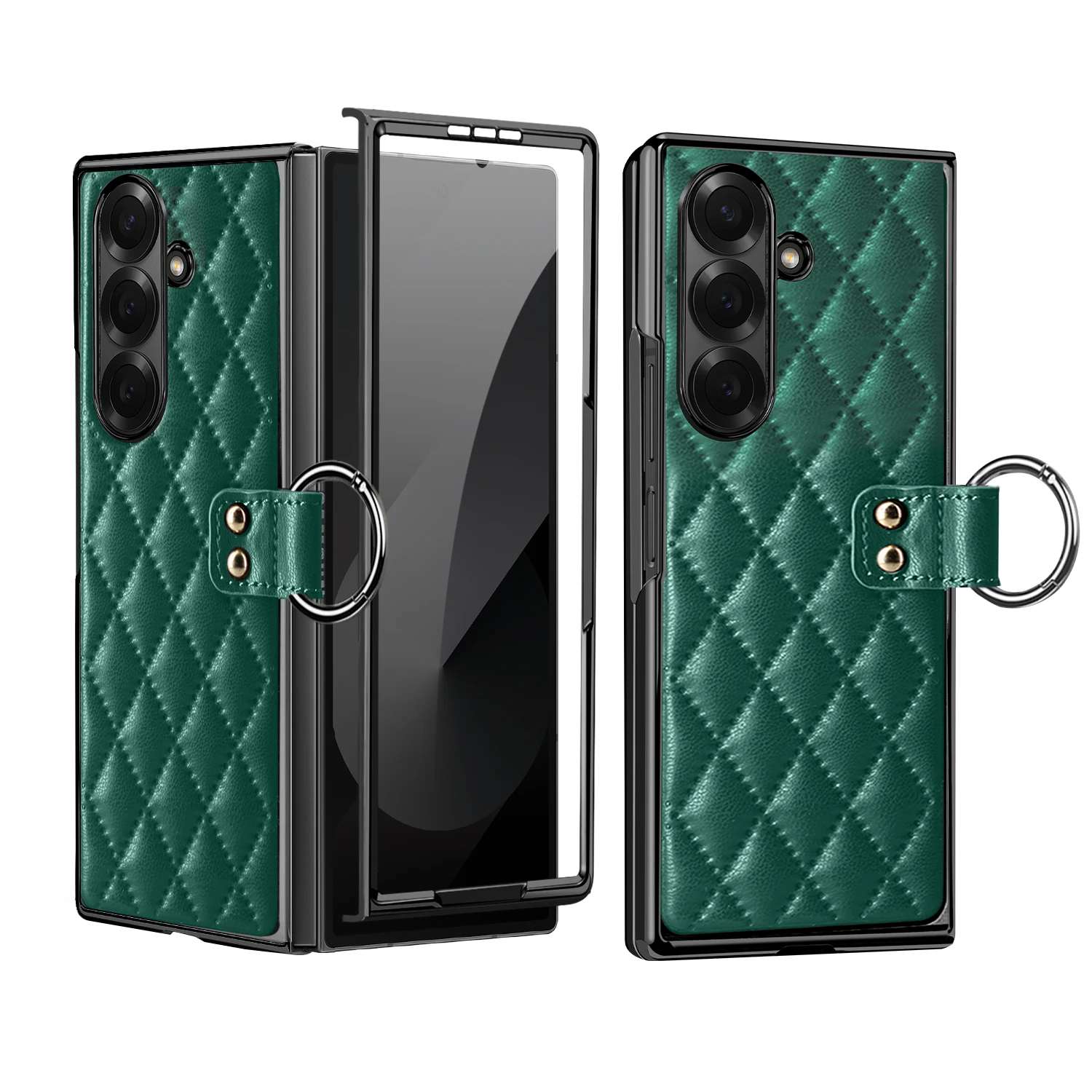 NEW ARRIVAL Green PU Leather Finger Ring Phone Case With Built-in ...