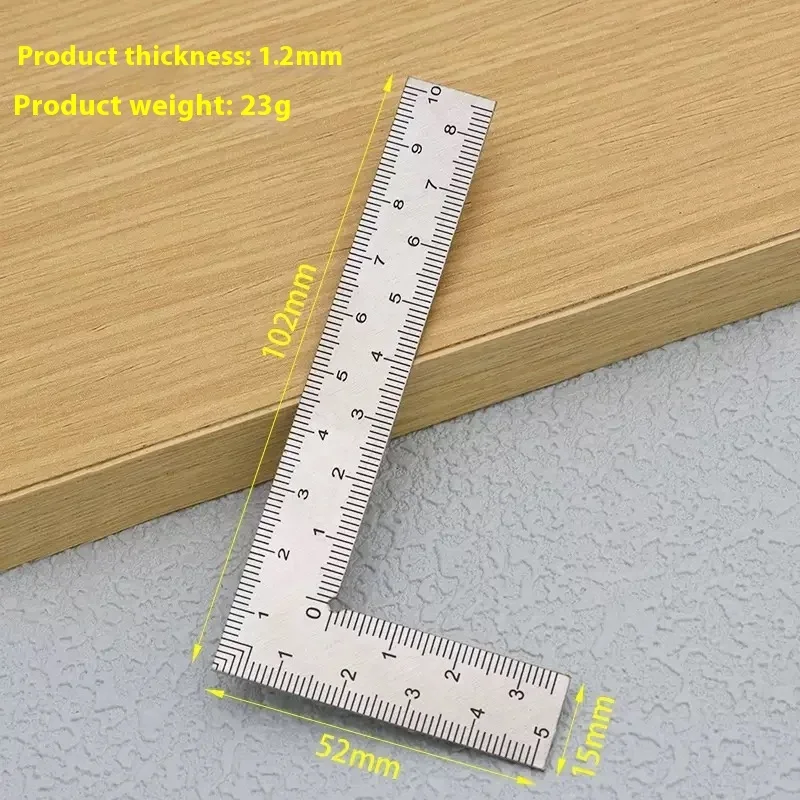 Mini Stainless Steel L-Shaped Double-Sided Precision Scale Ruler - High ...