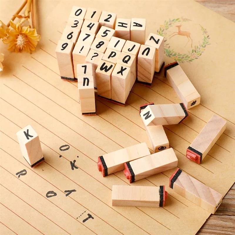 40pcs-Alphabet-Stamps-Set-Self-Inking-Number-Letter-Stamp-Wood ...