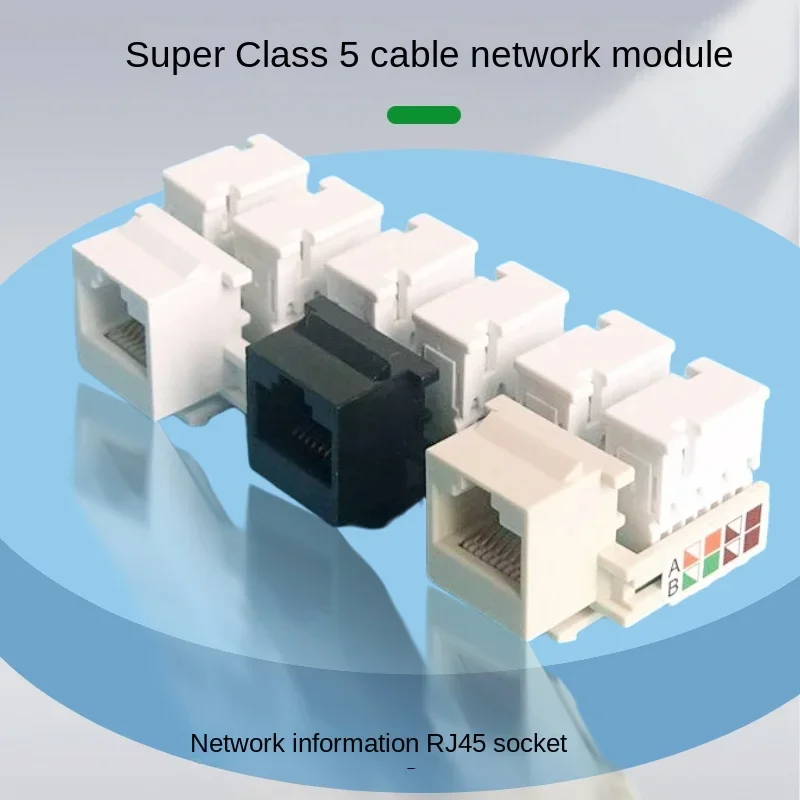 10Pcs-RJ45-CAT5e-Ethernet-Keystone-jack-clamp-wired-module-wall-plug ...