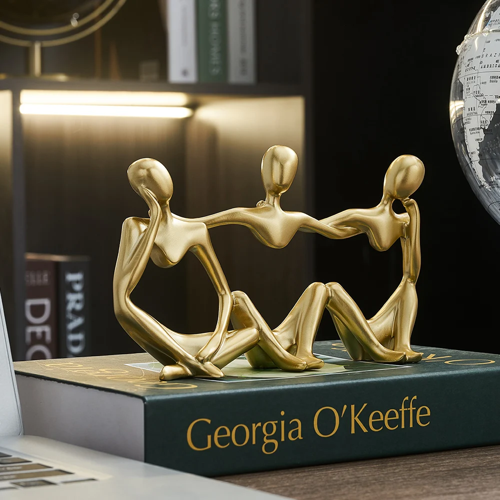 Creative-Office-Desk-Accessories-Golden-Ornaments-Thinker-Figure ...
