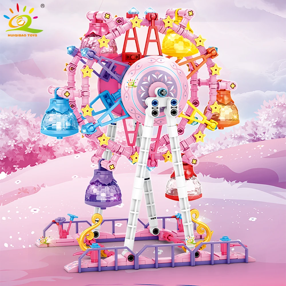 HUIQIBAO MOC Cute Ferris wheel Building Block Model Brick DIY ...