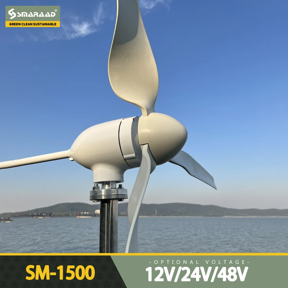 Wind Turbine Generator 1000w 1500w 12v/24v with MPPT Controller and ...