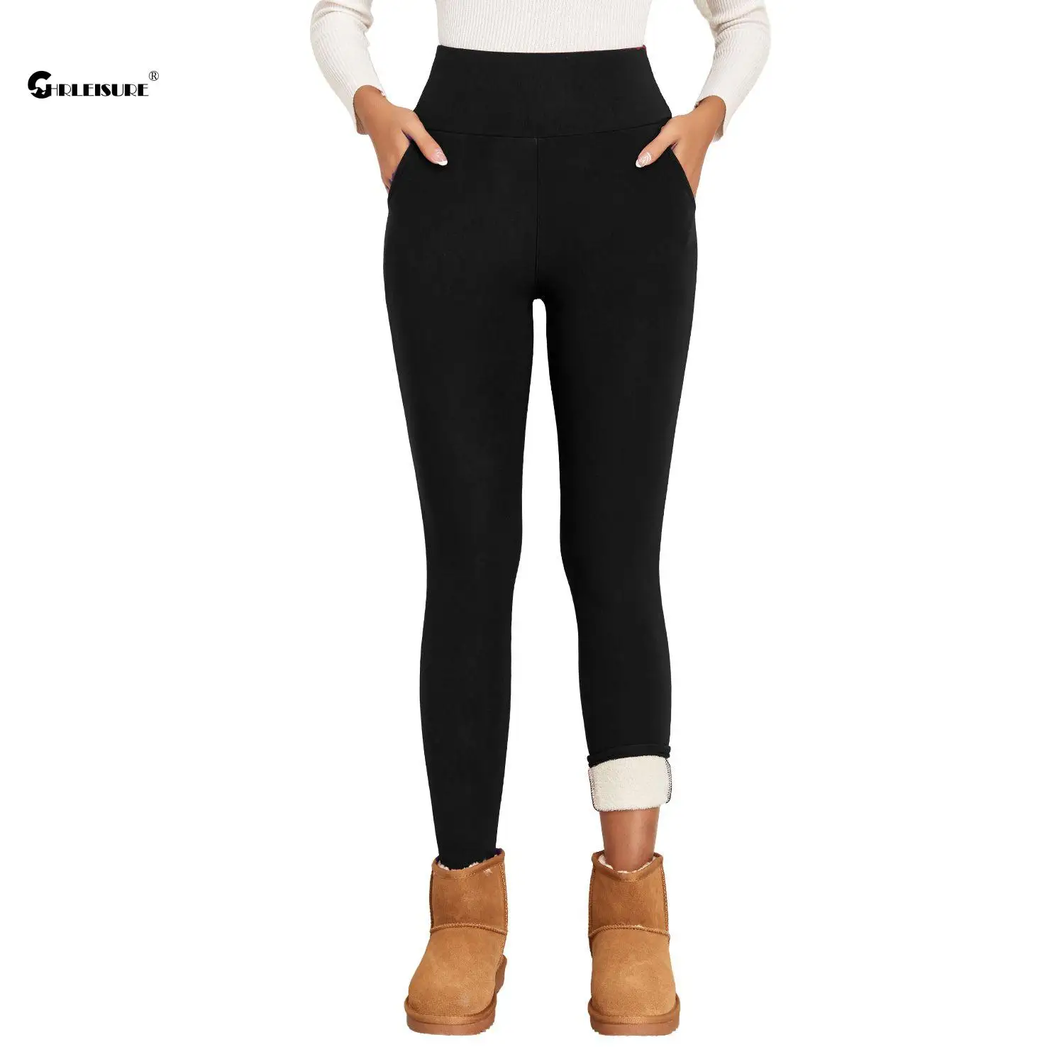 CHRLEISURE-Lamb-Velvet-Yoga-Pants-with-Pockets-Women-Thicken-Fitness ...