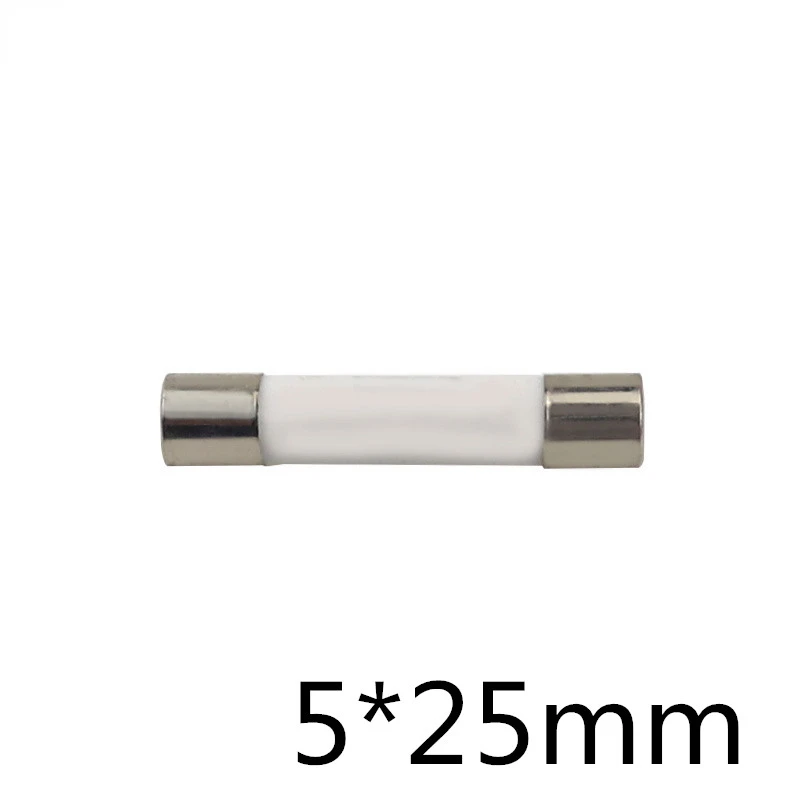 5pcs 5 X 25mm 250v Fusible Core Cylinder Cap Ceramic Tube Fuse 0.5a 1a ...