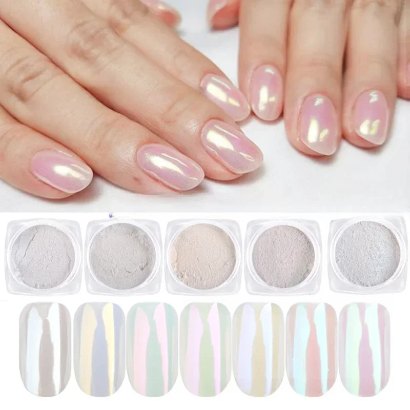 Multicolor Holographic Neon Shimmer Glitter Ice Muscle Aurora Nail ...