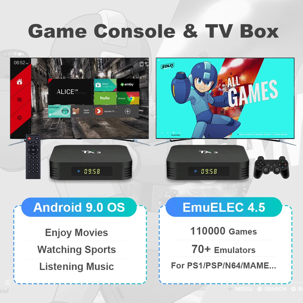 R1-64G-218-1B1W - Mini console de jeu vidéo rétro avec 110000 jeux ...