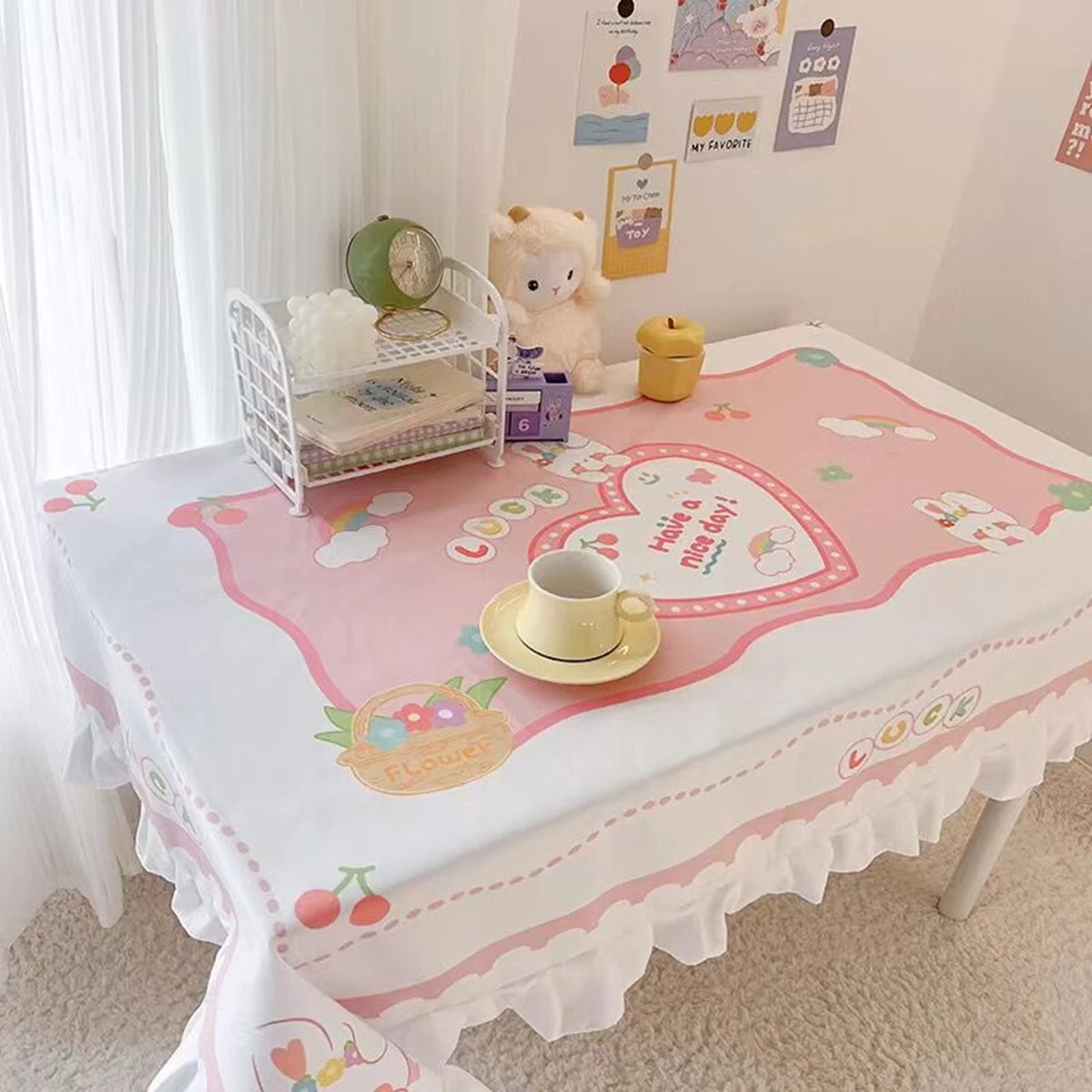 Cartoon Cloth Tablecloth Korea Ins Study Table Decorative Anime ...