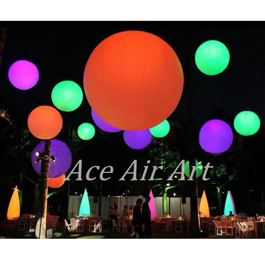 Ceiling Hanging Decoration Led Lighting Inflatable Round Ball ...