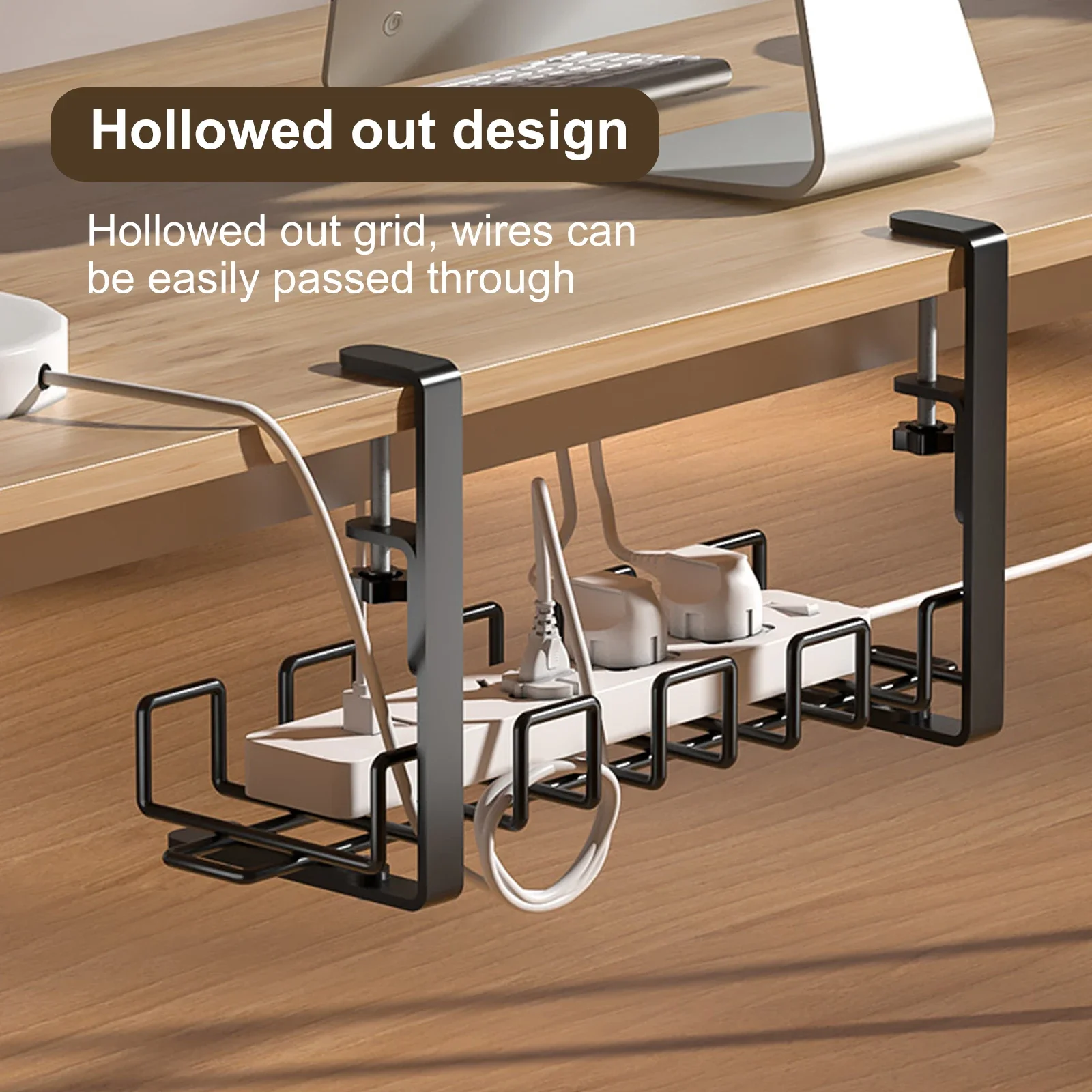 Under-Table-Storage-Rack-Cable-Management-Tray-Under-Desk-Socket-Holder ...