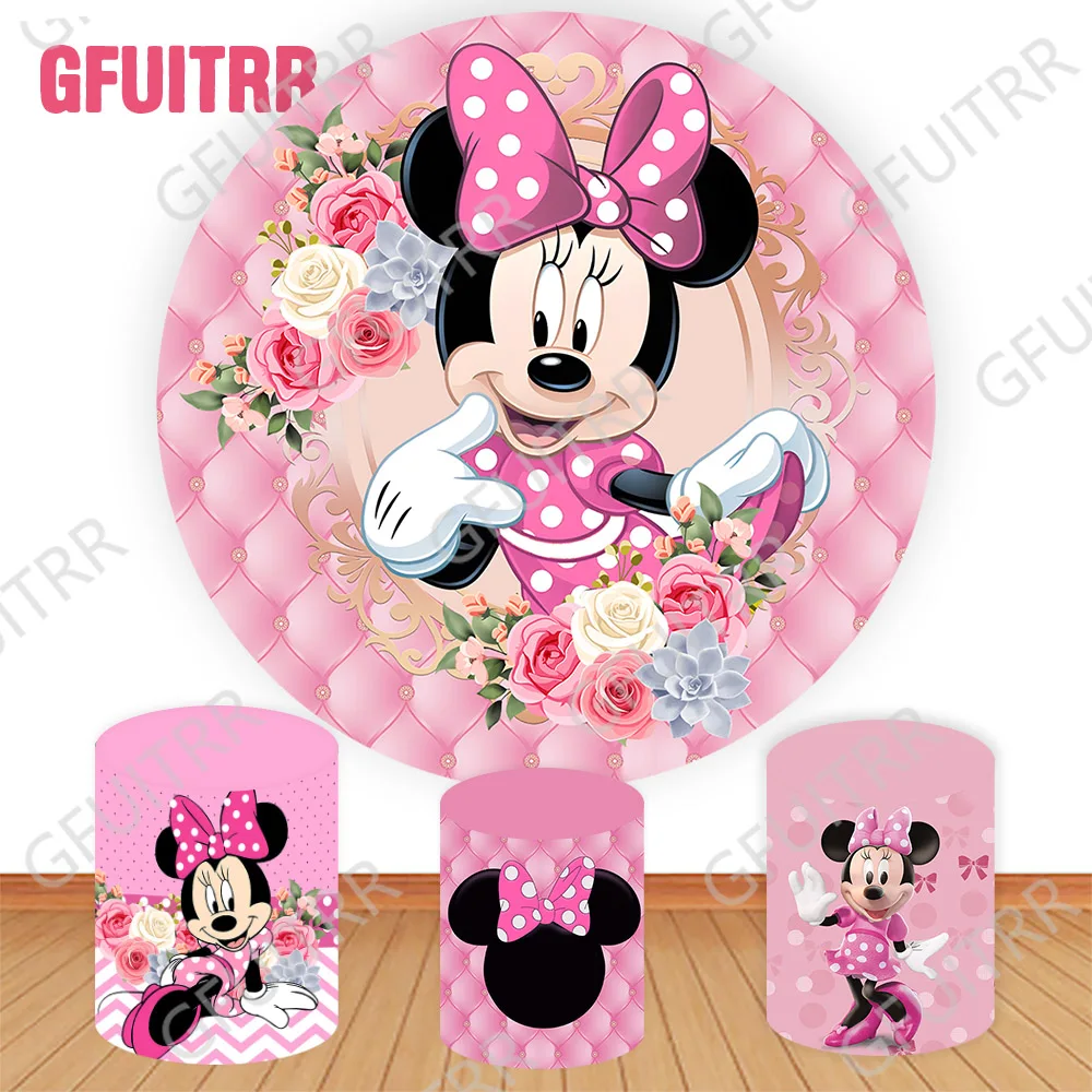 Disney-Minnie-Mouse-Round-Backdrop-Child-Birthday-Backdrop-Girls-1st ...