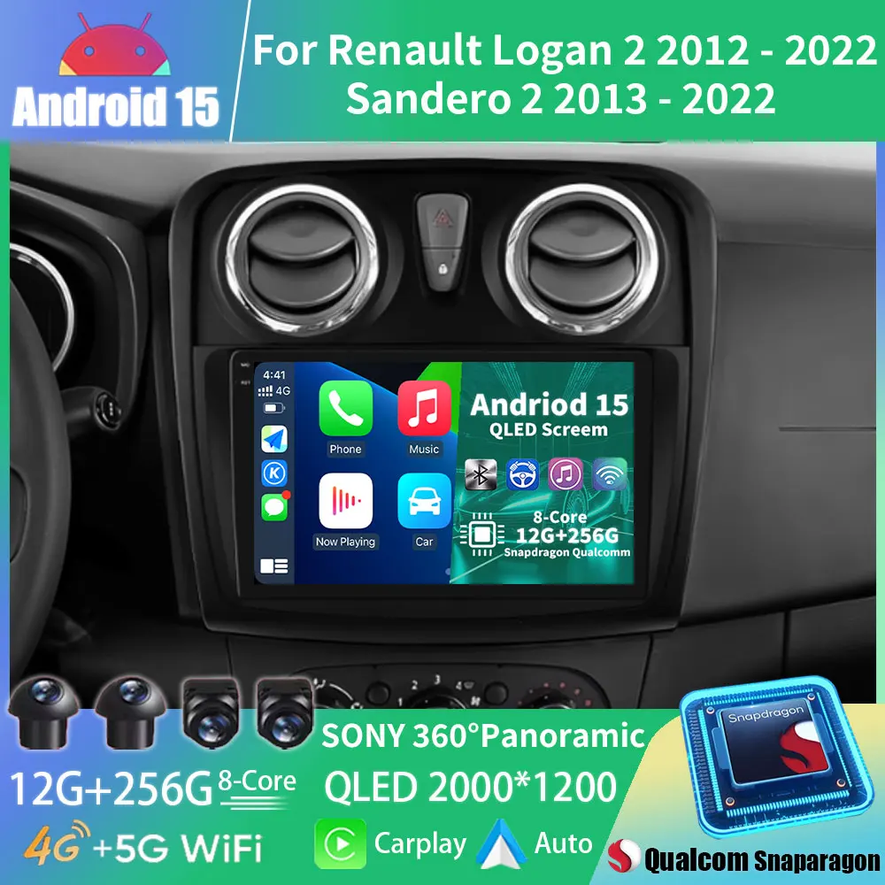 Android 15 Car Radio For Renault Logan 2 Sandero 2012-2019 GPS ...