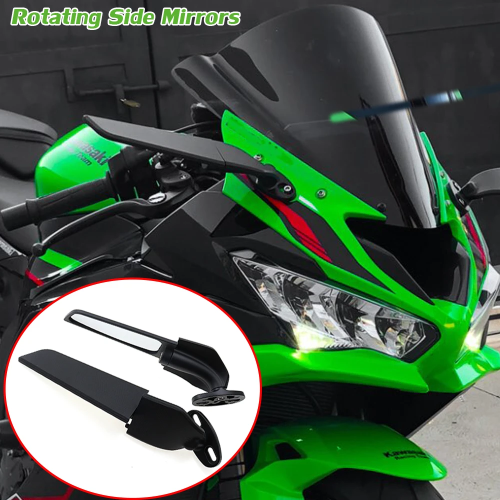 ZX6R-Rearview-Side-Mirror-Adjustable-Rotating-Wind-Wing-Winglet-for ...