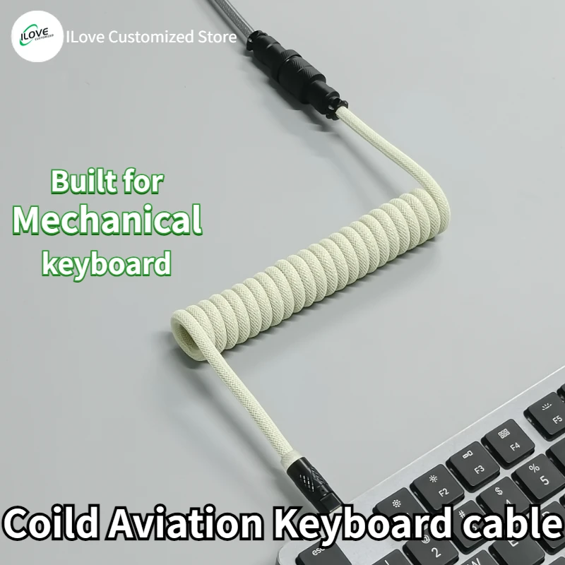 Braided-6-0-Keyboard-Coiled-Aviator-Cable-USB-C-for-Gaming-Mechanical ...