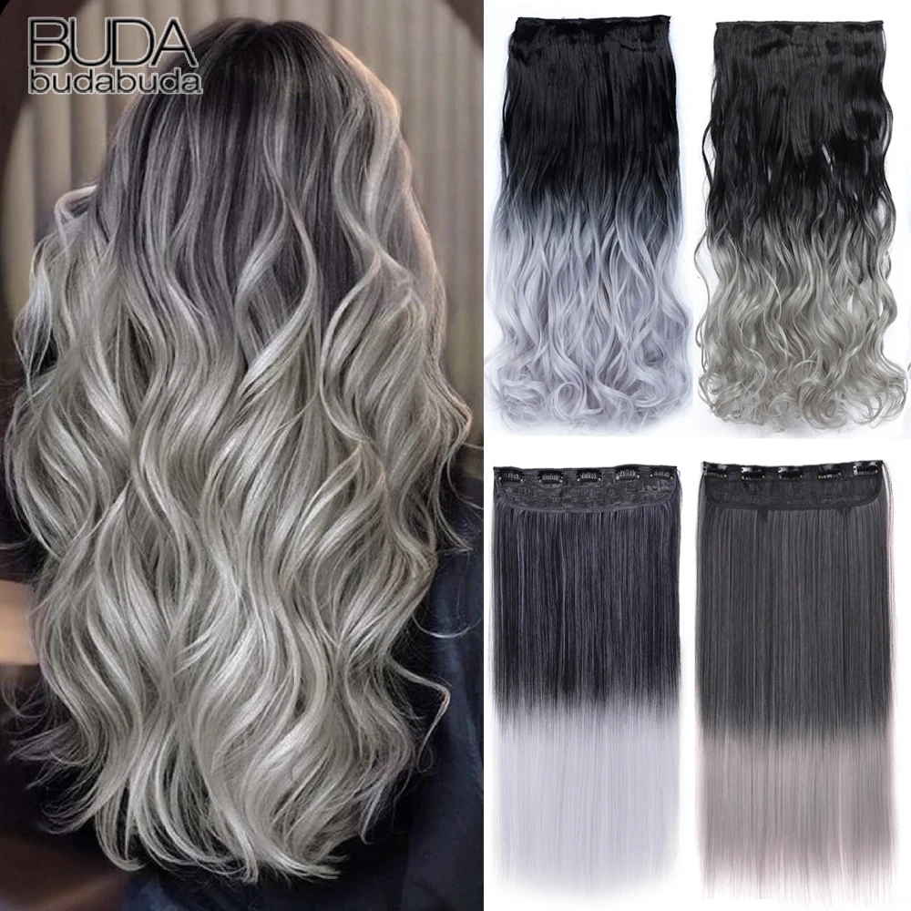 Long-Straight-Curly-One-Piece-5clips-Clip-in-Extensions-22Inch-Heat ...