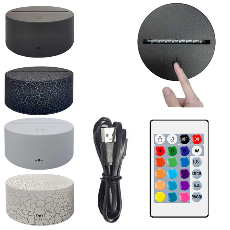 Base de lámpara Led de 7 tonos con control remoto para acrílico y ...